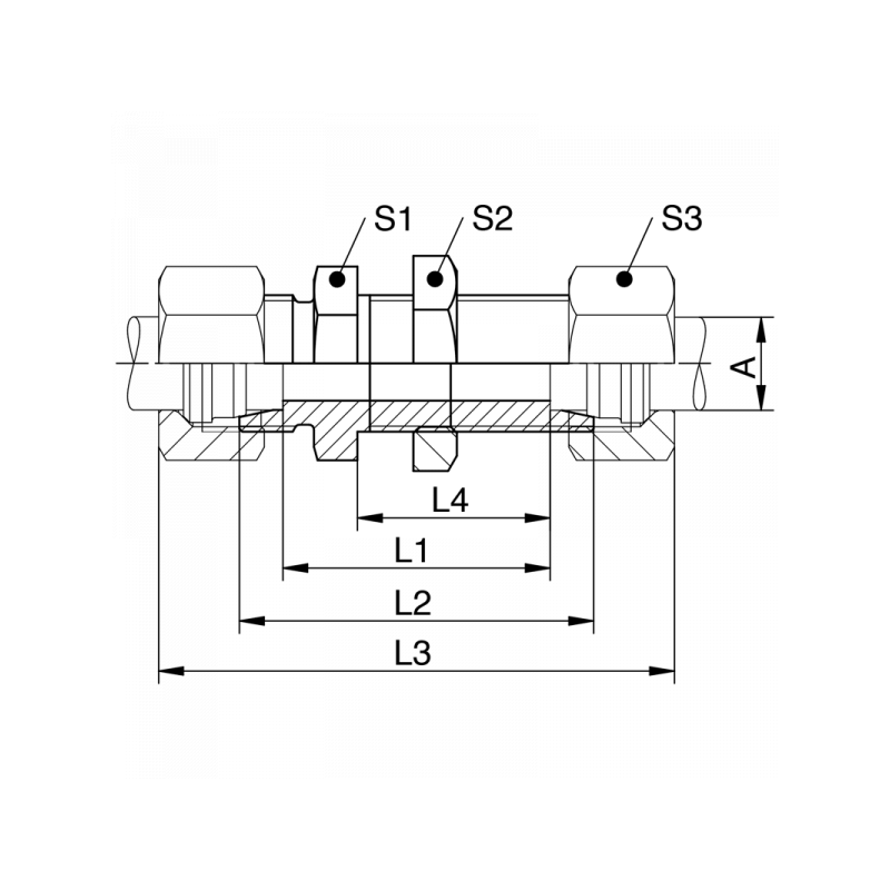 GSV-L/S - Straight bulkhead coupling, light and heavy duty series